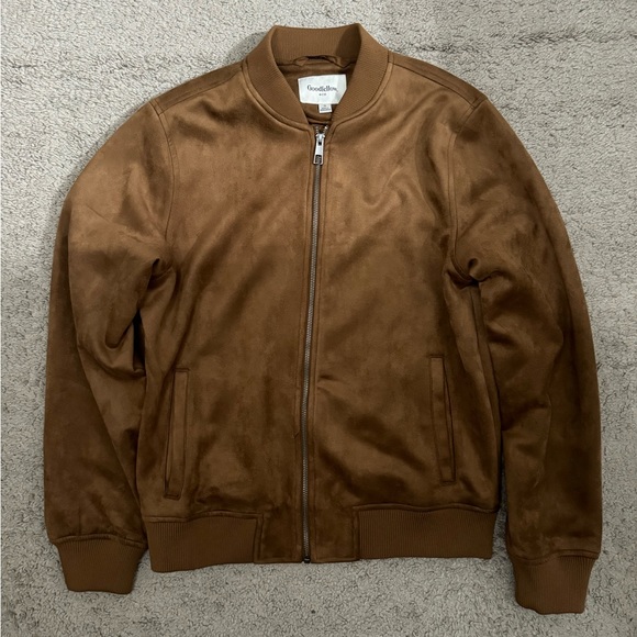 Goodfellow & Co | Jackets & Coats | Good Fellow Brown Tan Suede Bomber ...
